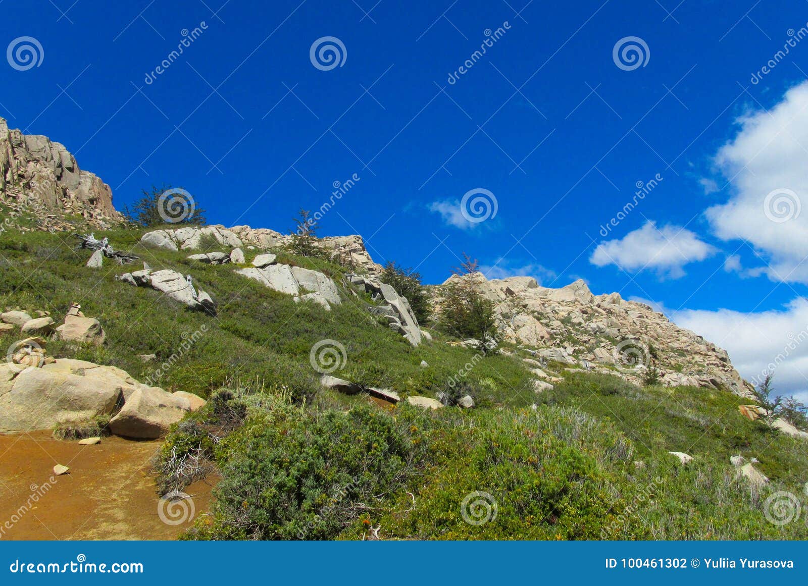 Green mountain path stock photo. Image of range, path - 100461302