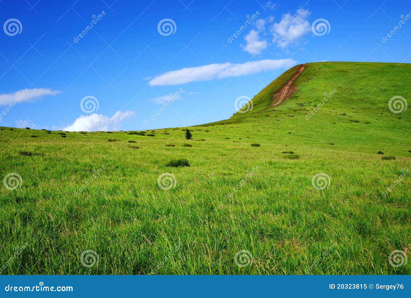 Green Mountain with Pathway Stock Image - Image of majestic, horizon ...