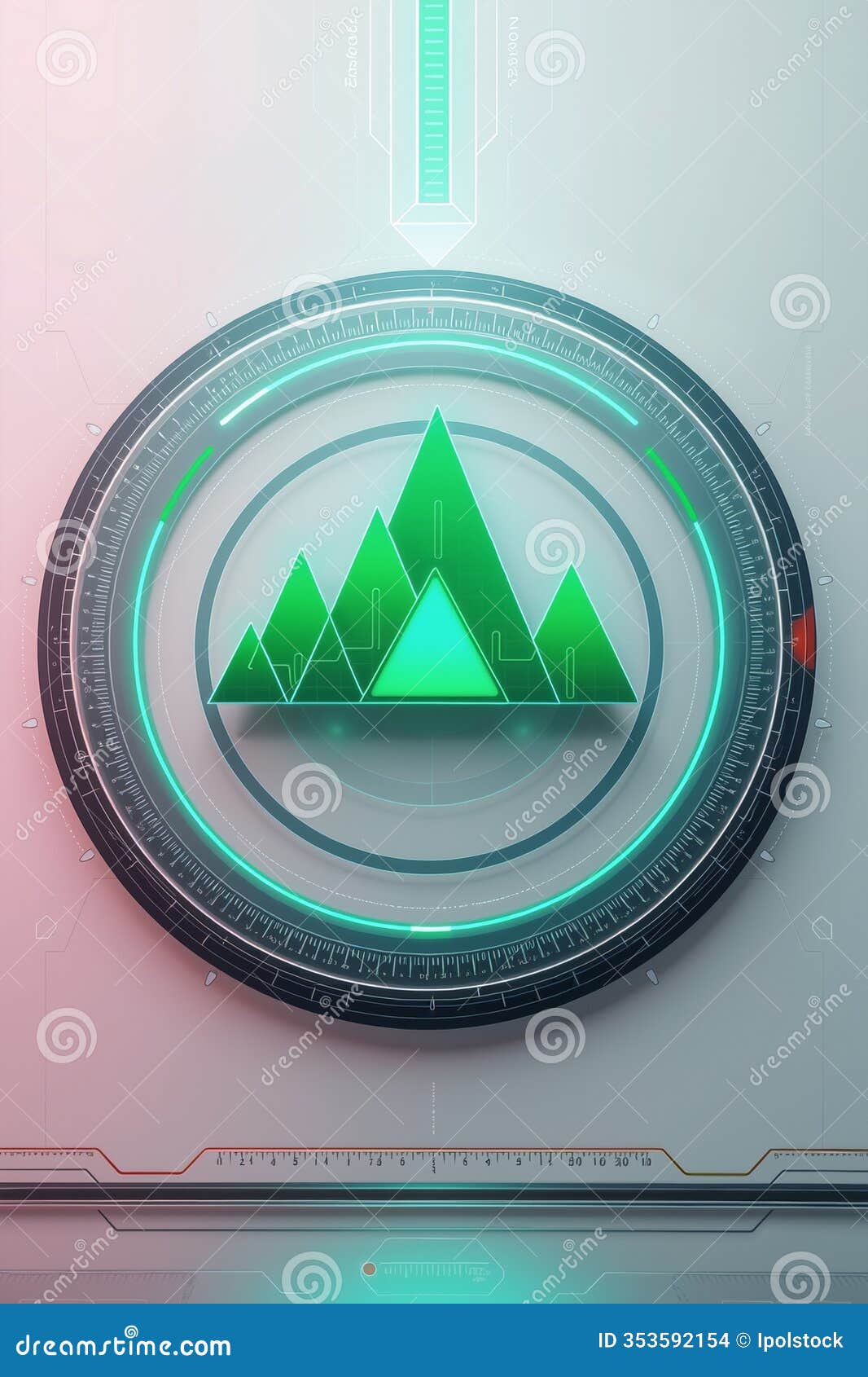 Green Mountain Range Circular Data Visualization Graph Showing Peak ...