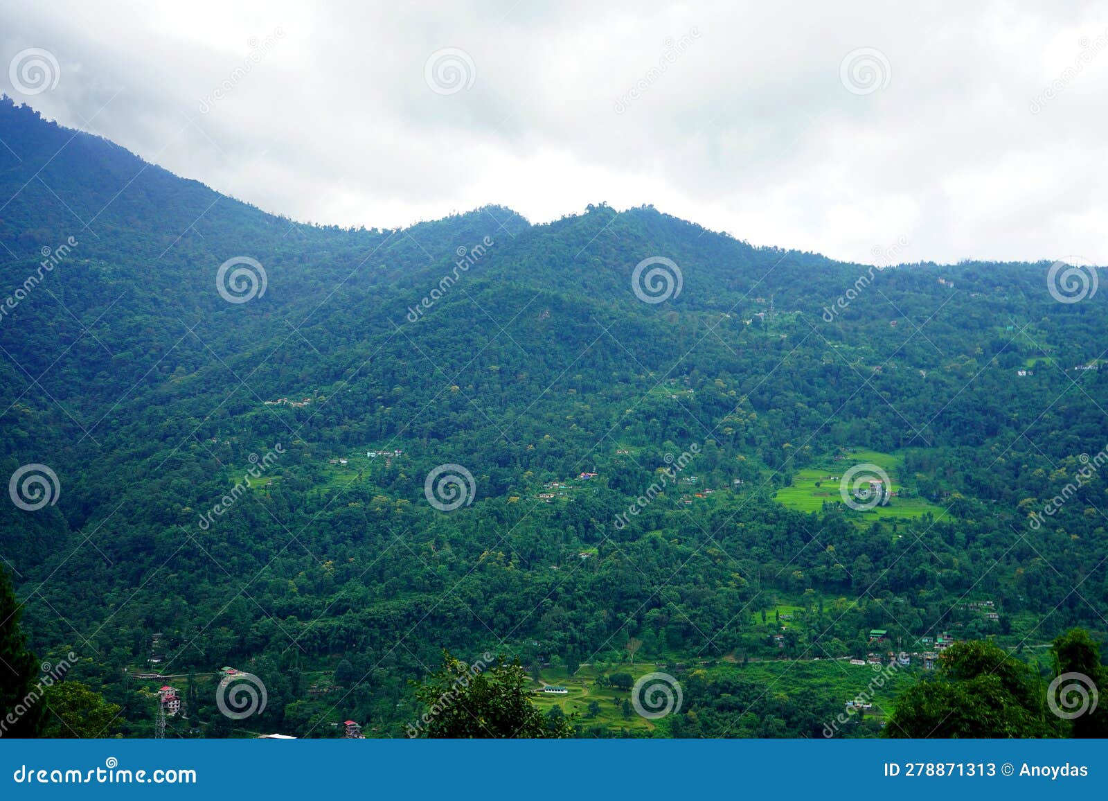 Green Mountain Range and Offbeat Villages in Sikkim Stock Image - Image ...