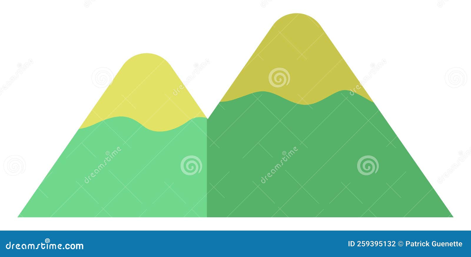 Green mountains, icon stock vector. Illustration of mountains - 259395132