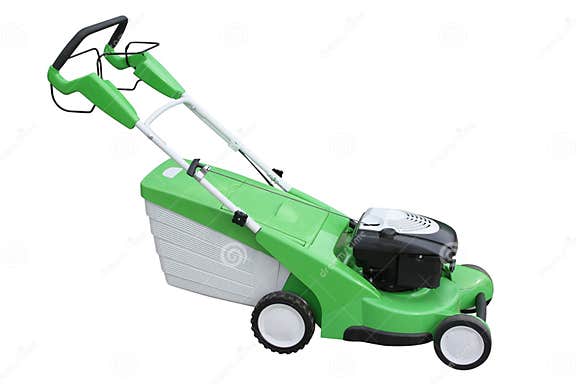 Green mowing-machine stock image. Image of mower, isolated - 24682469
