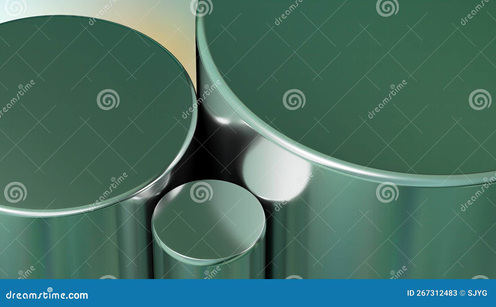 Green, Multiple Metallic Columns, Upright, Abstract, Dramatic ...