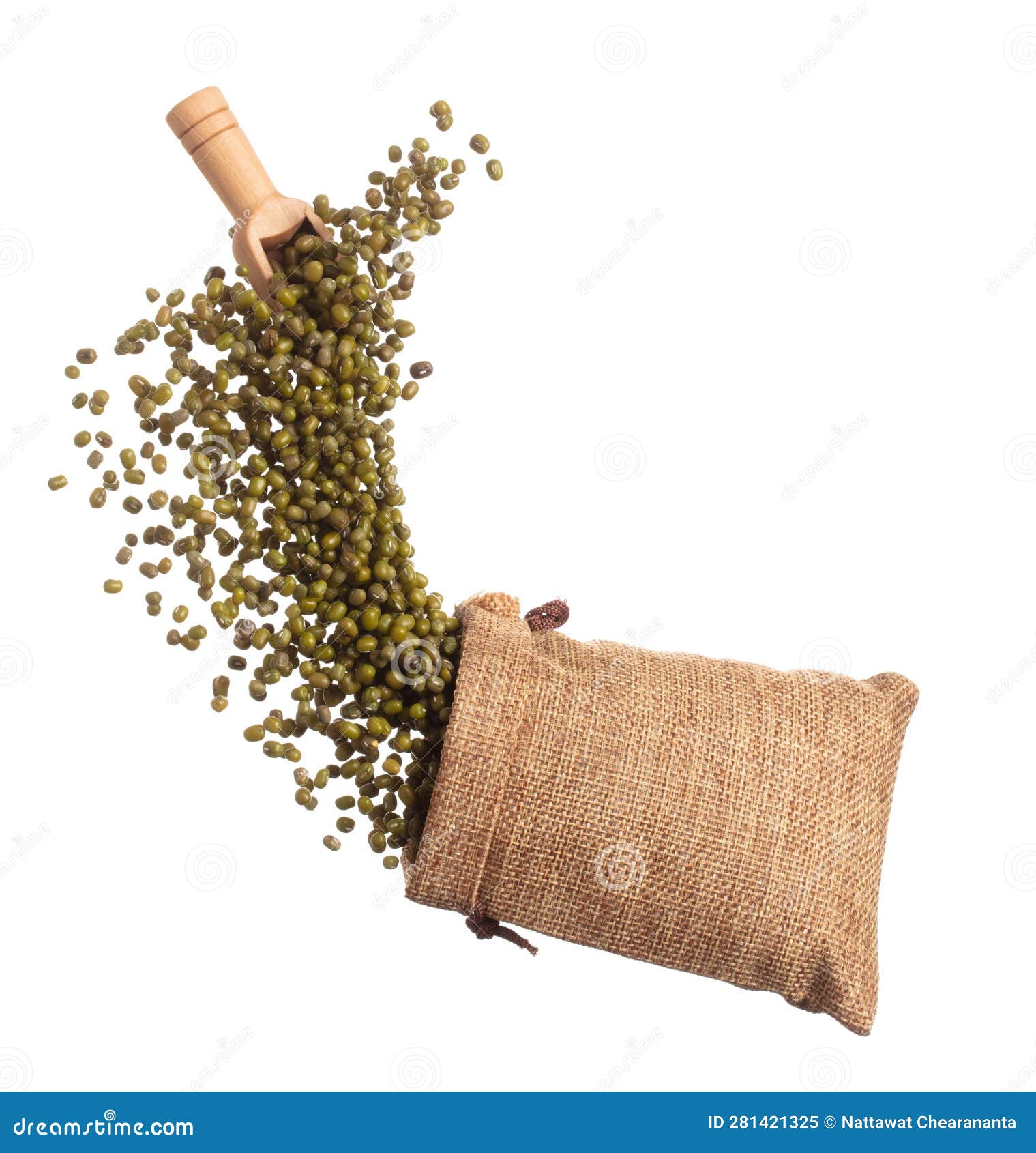 Green Mung Beans Fly Throw Up in Sack Bag, Green Mung Bean Float ...