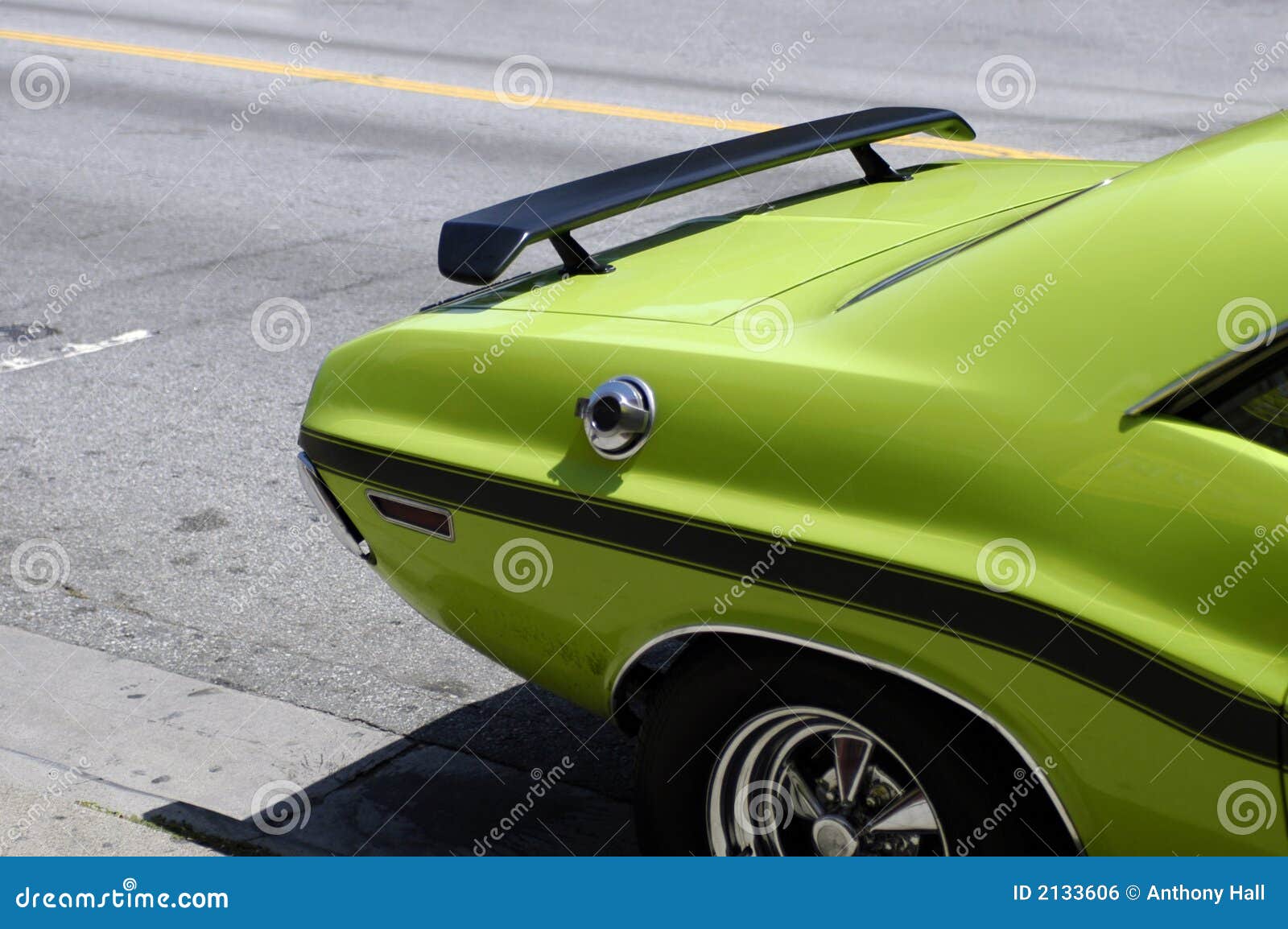 Green Muscle Car stock photo. Image of chrome, bumper - 2133606