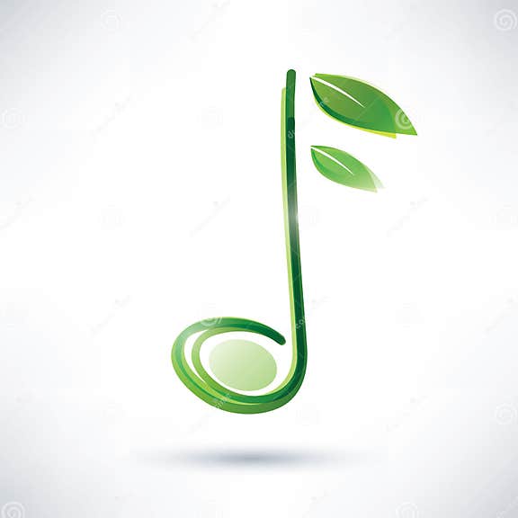 Green musical note stock vector. Illustration of shape - 33070035