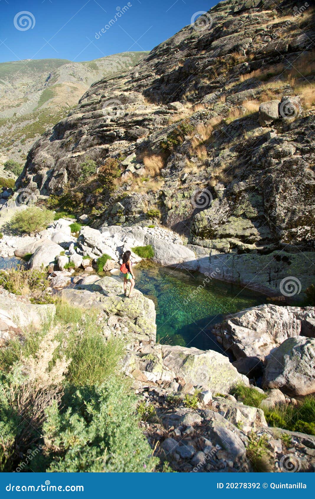 Green Natural Pool on a Valley Stock Photo - Image of reservoir, pool ...