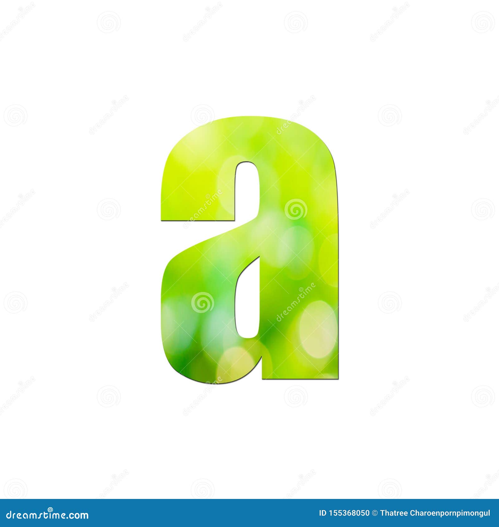 Green Natural In Small Letter ` A ` On White Background. Stock ...