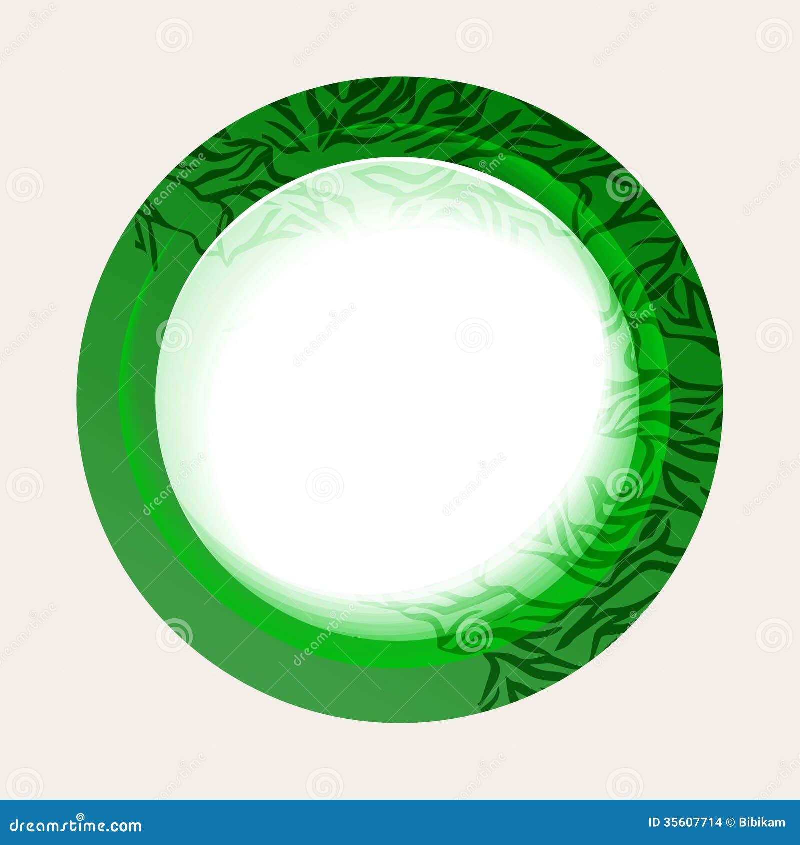 Green Nature Button with Abstract Leaves Stock Vector - Illustration of ...