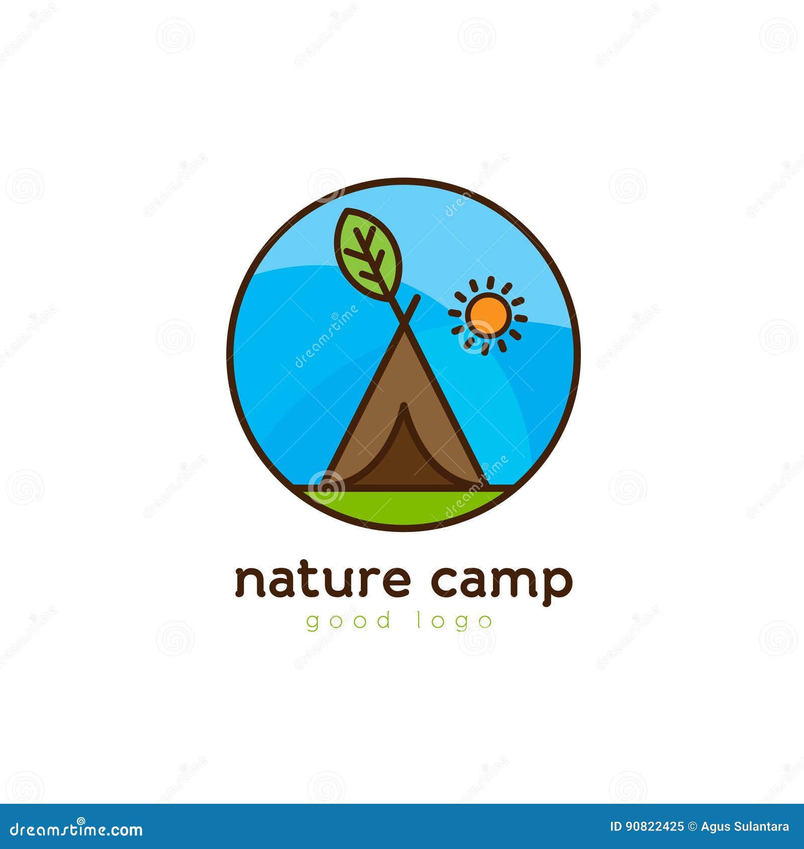 Green Nature Camp Logo stock illustration. Illustration of exploration ...