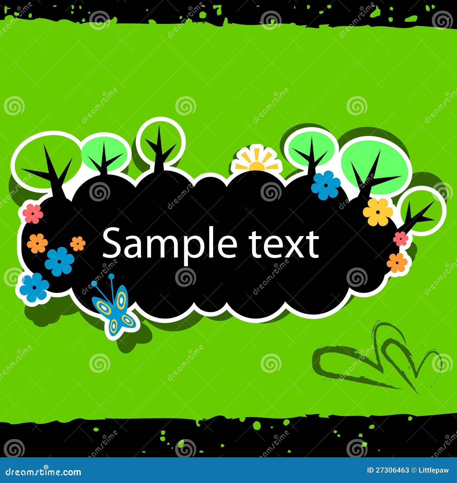 Green nature card design stock vector. Illustration of invitation ...
