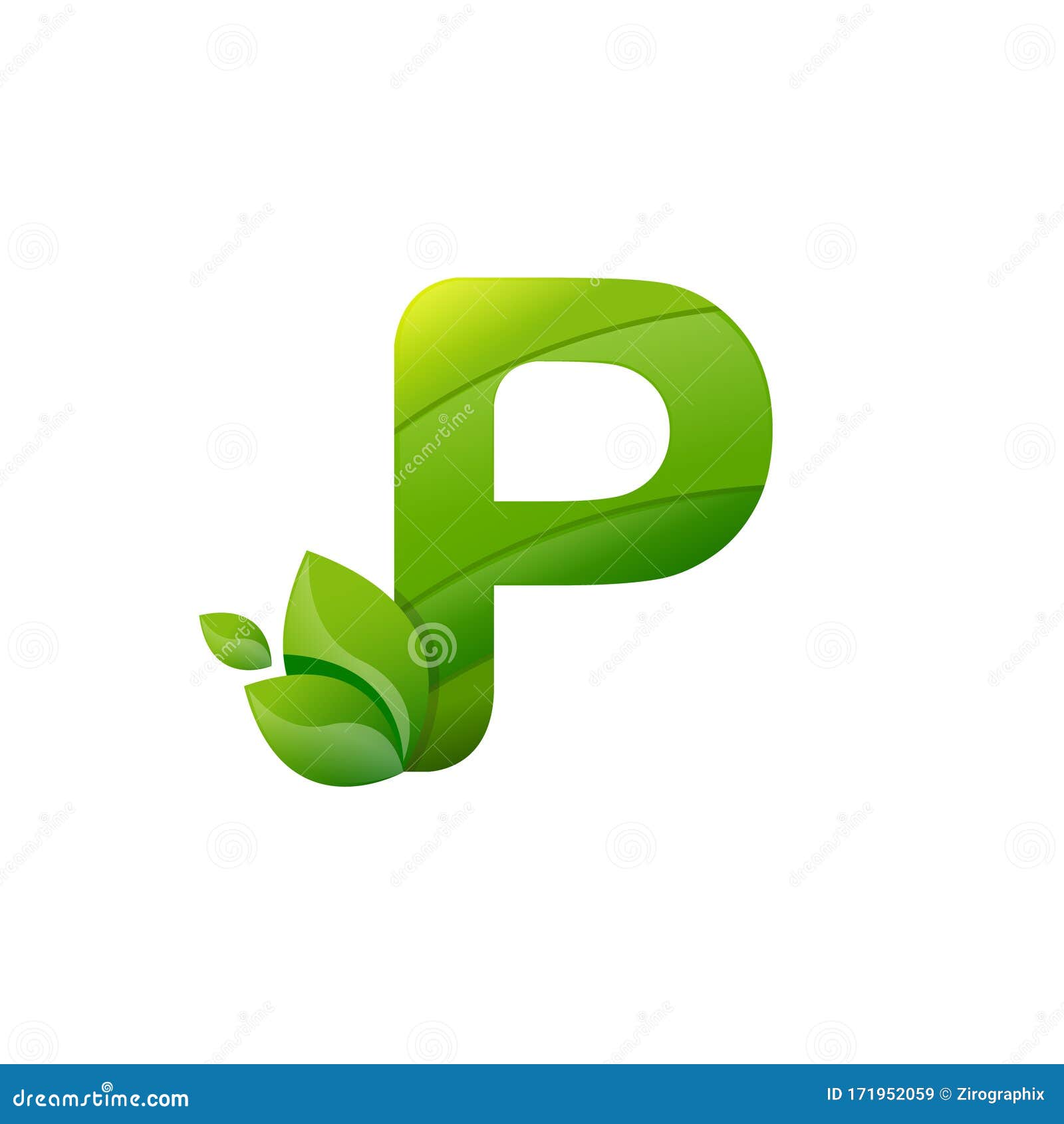 Letter P Leaf Nature Logo Icon Vector Stock Vector - Illustration of ...