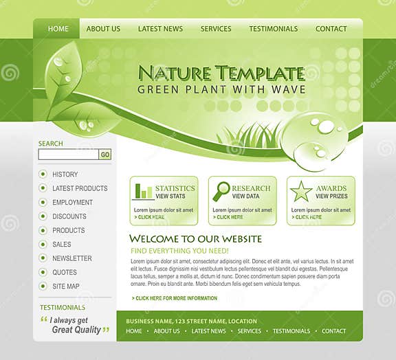 Green Nature Eco Web Template Stock Vector - Illustration of biological ...