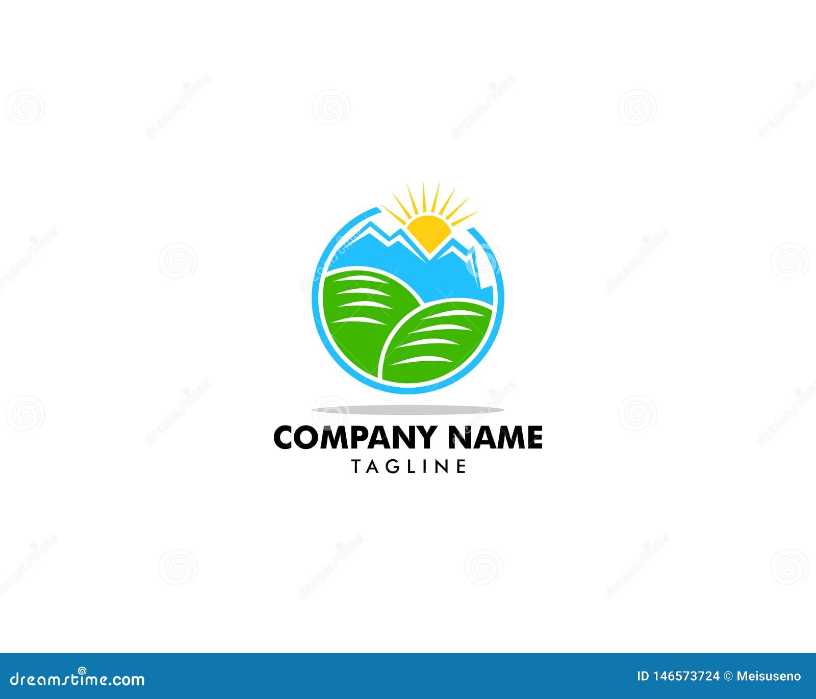 Green Nature Farm Logo Design Template Stock Vector - Illustration of ...