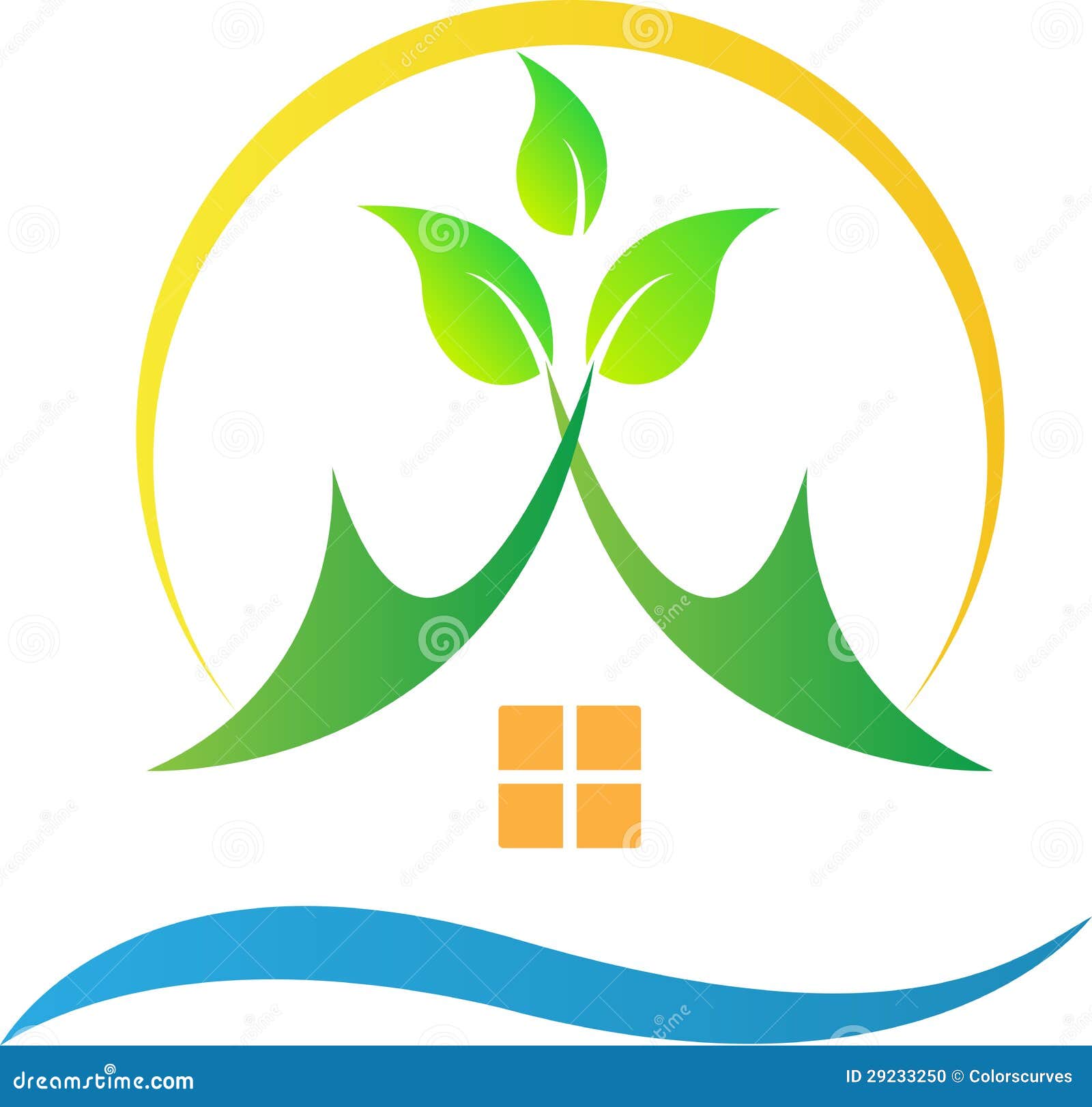 Green nature house stock vector. Illustration of green - 29233250