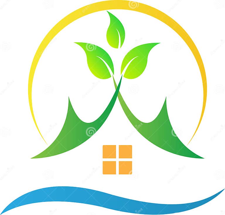 Green nature house stock vector. Illustration of green - 29233250