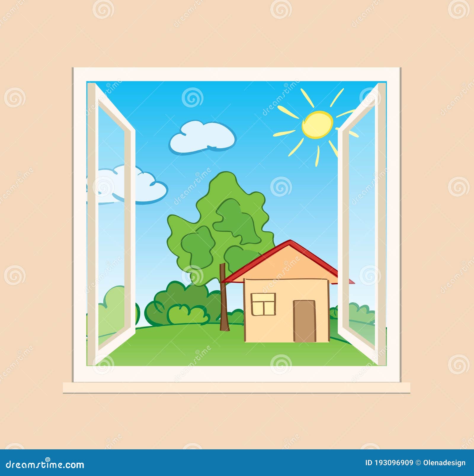 Old House Behind Fence. Vector Drawing | CartoonDealer.com #84740985