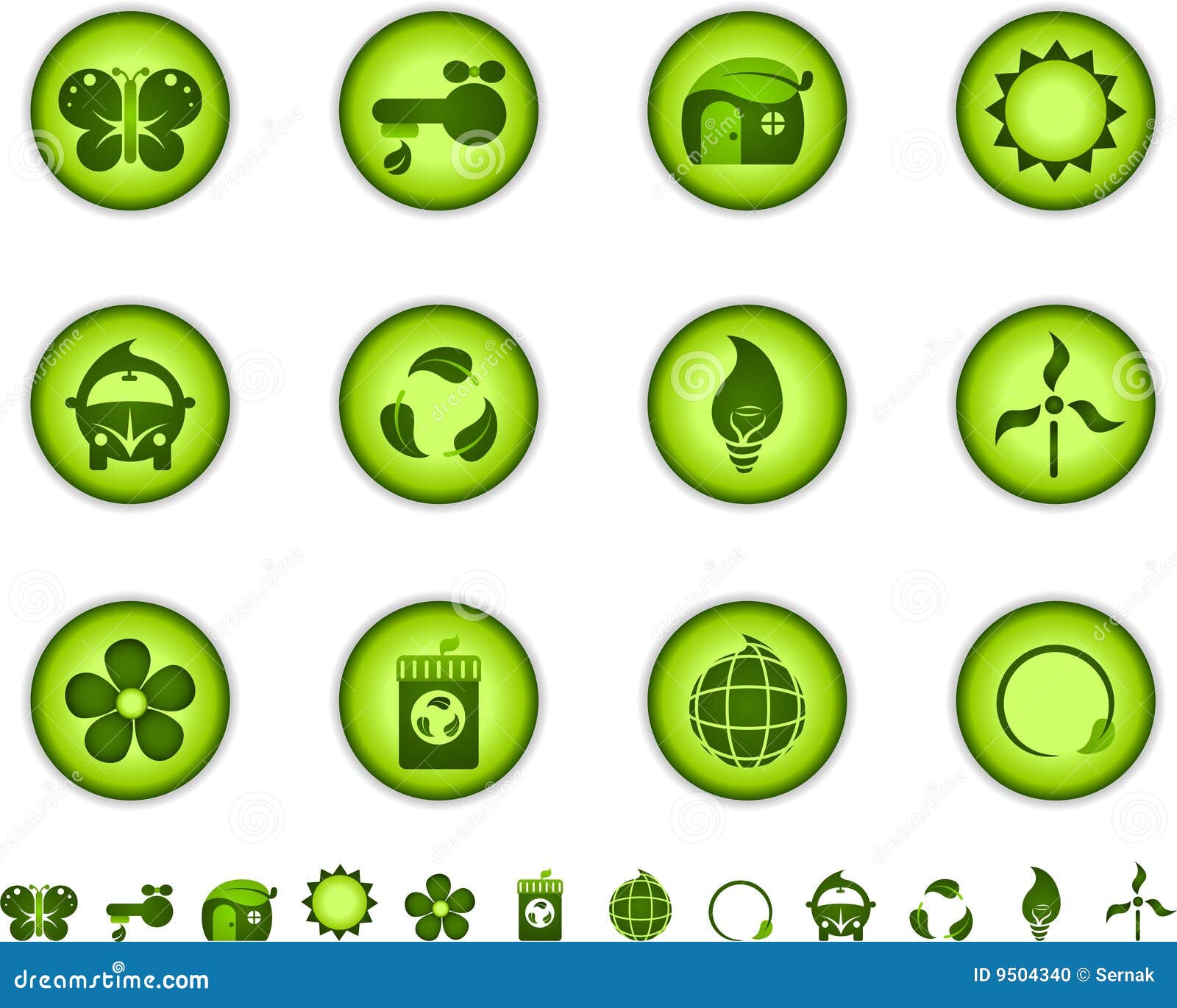 Green nature icons stock vector. Illustration of vector - 9504340
