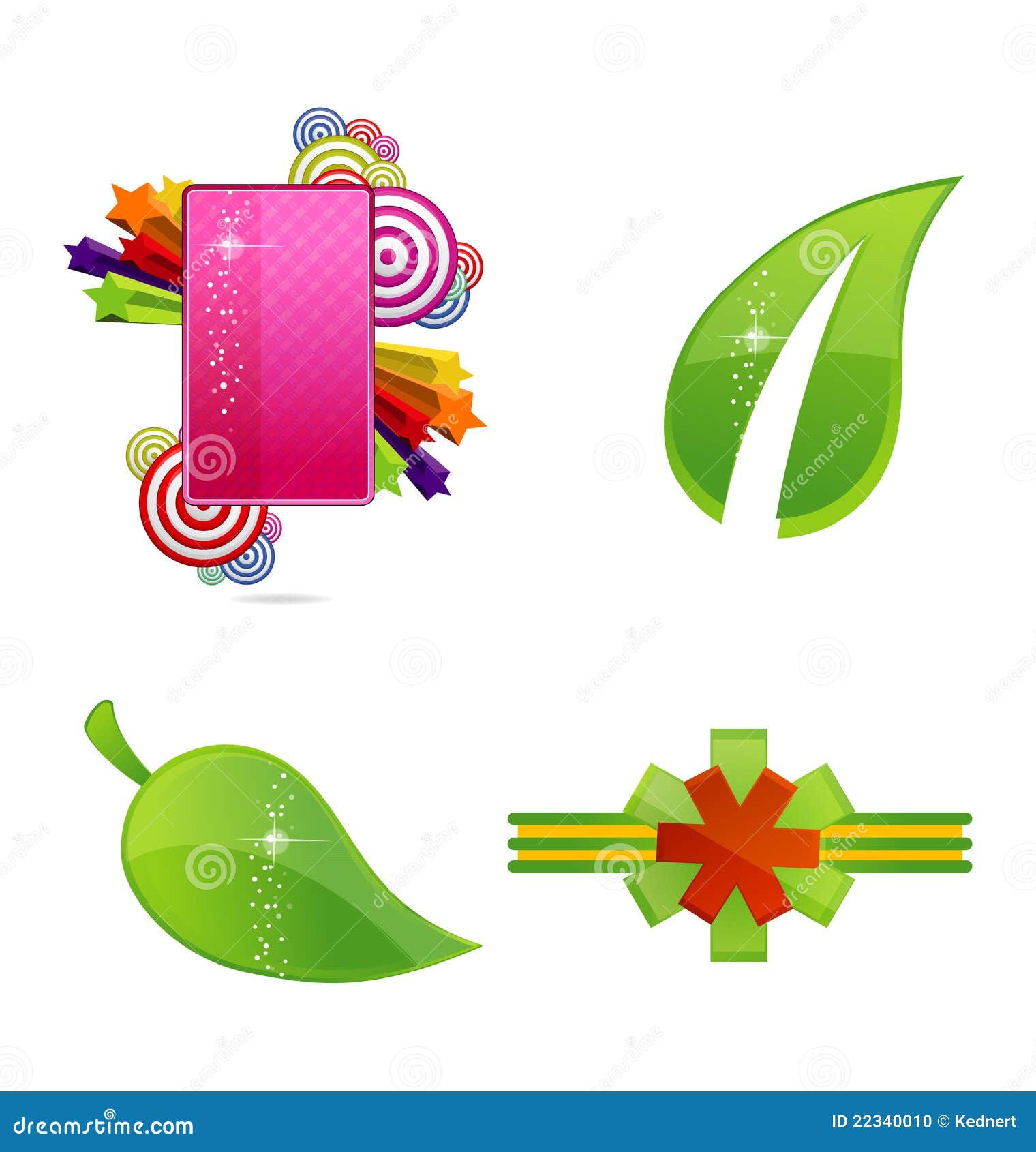 Green Nature Sign Set on the White Stock Vector - Illustration of sign ...