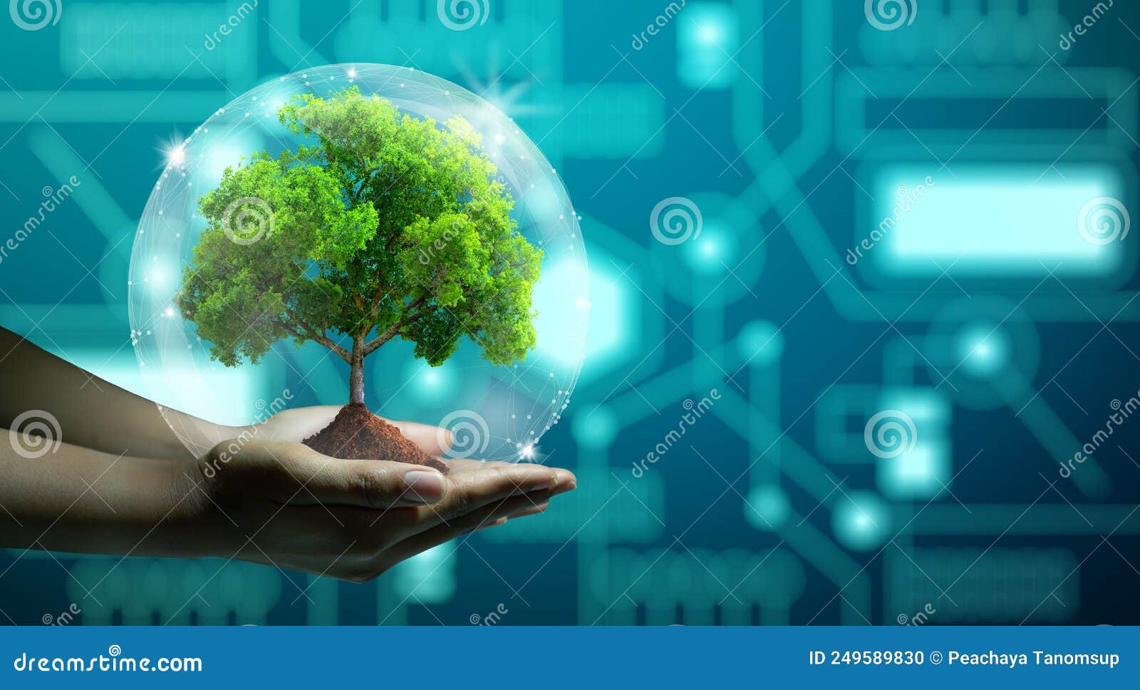 Green it, Nature Technology Interaction, and Ecology Concept Stock ...