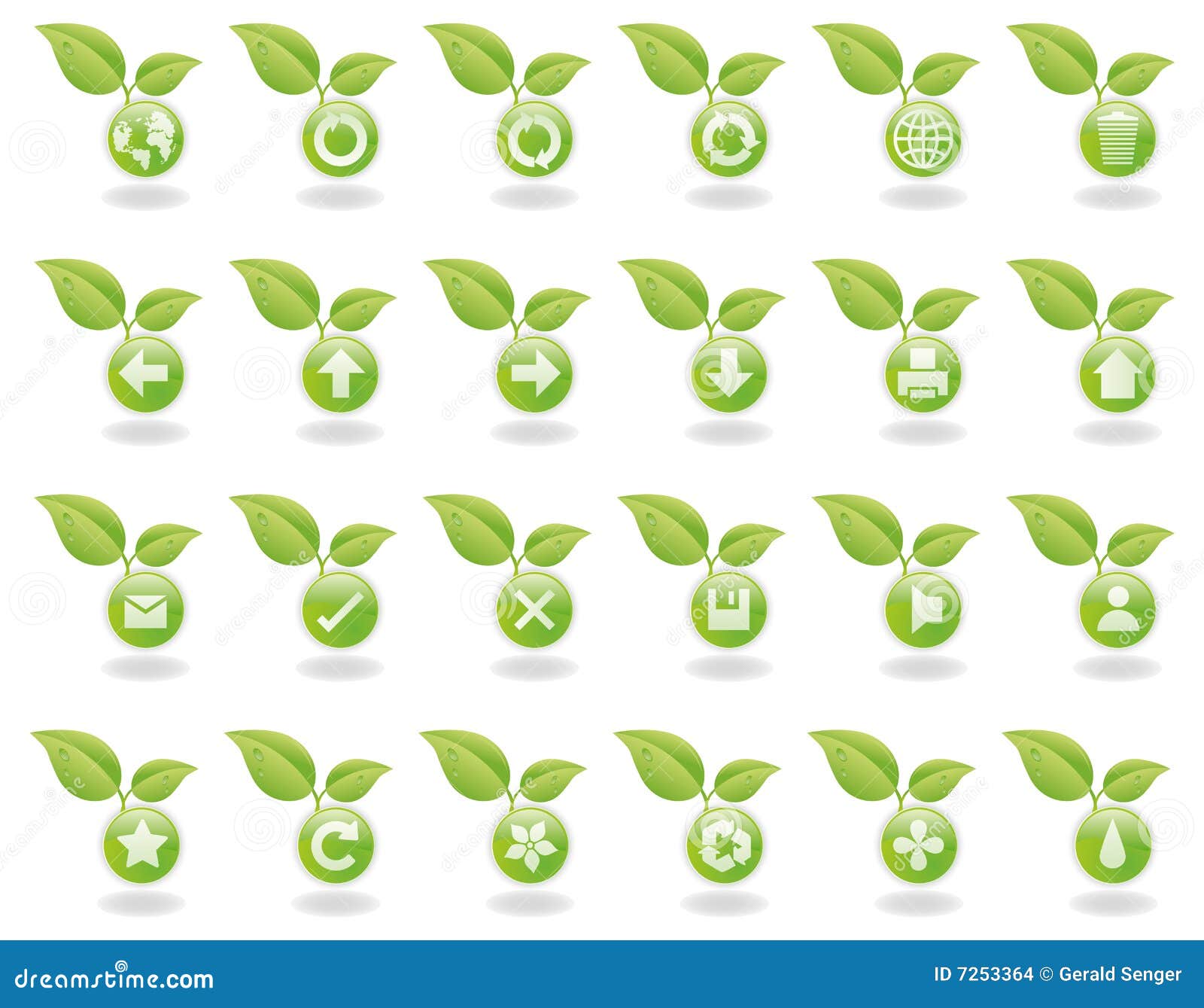 Green Nature Web Buttons stock vector. Illustration of internet - 7253364