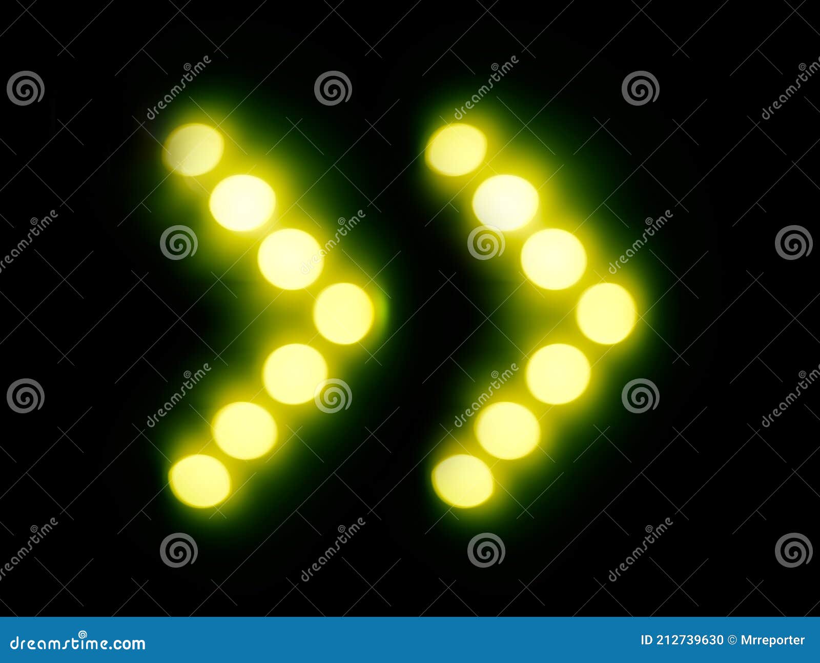 Green Neon Arrow Pointer, Directional Sign from the Natural Bokeh Light ...