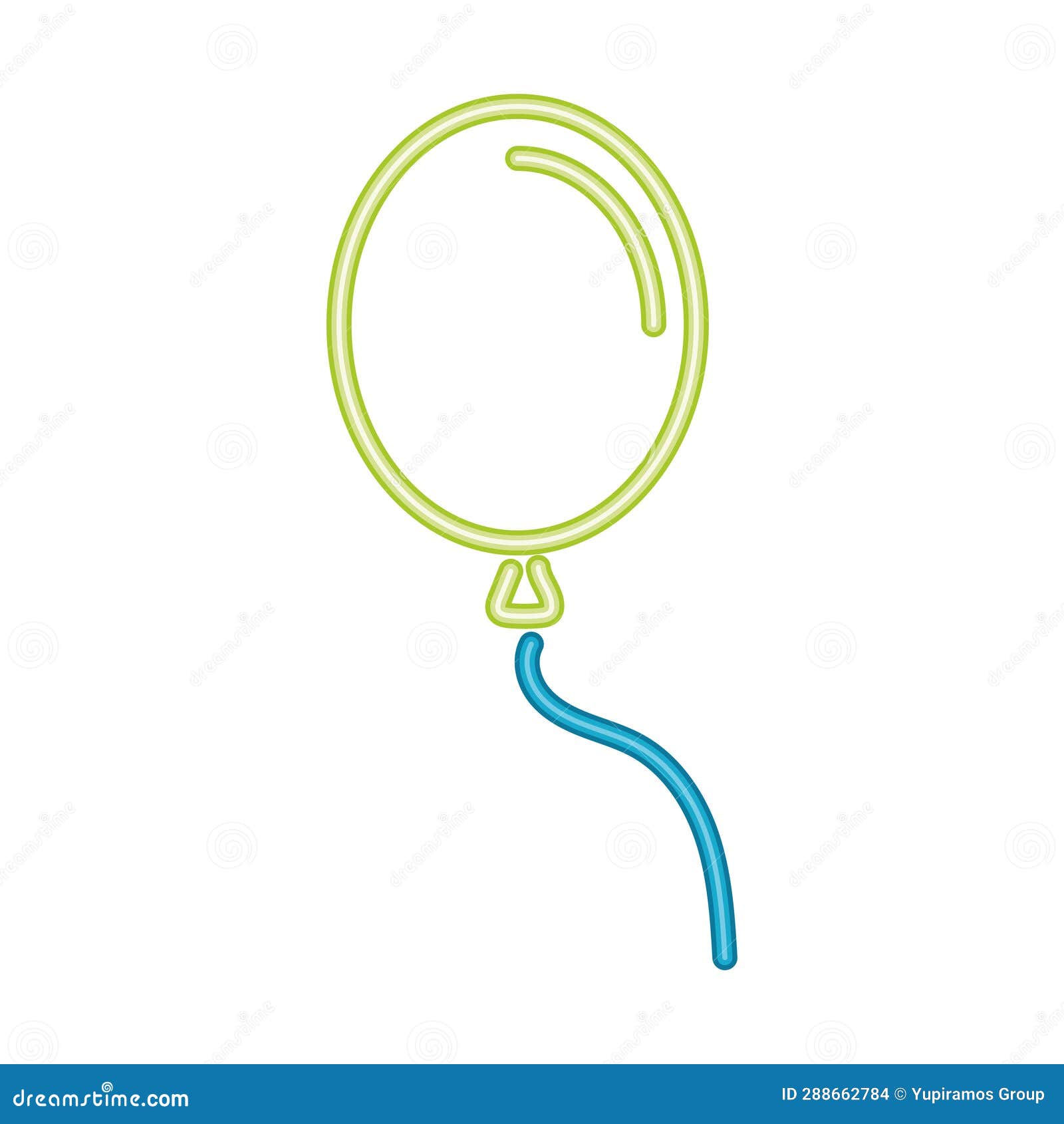 Green neon helium balloon stock illustration. Illustration of party ...
