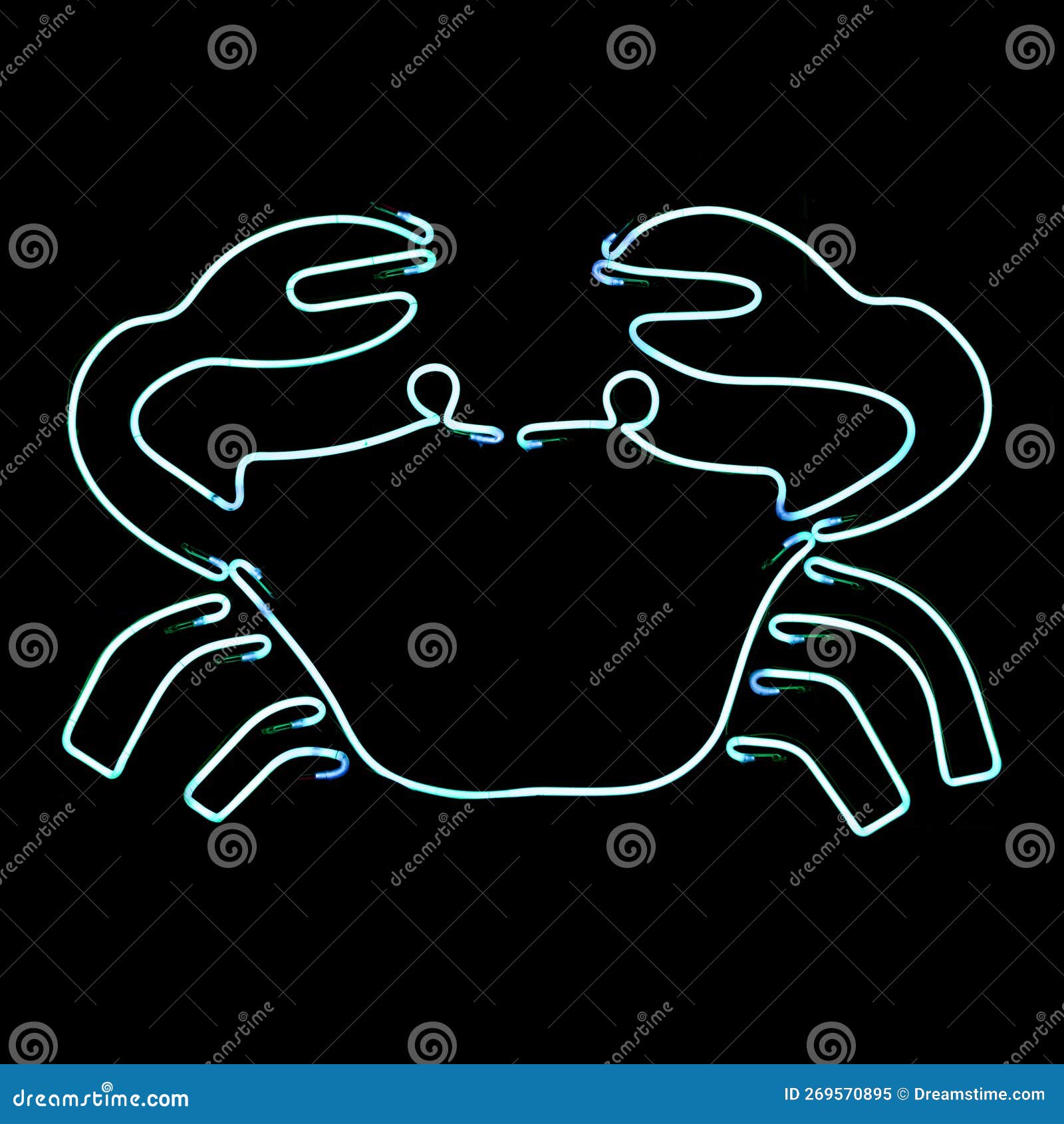 Crab - Neon light stock image. Image of crab, black - 269570895
