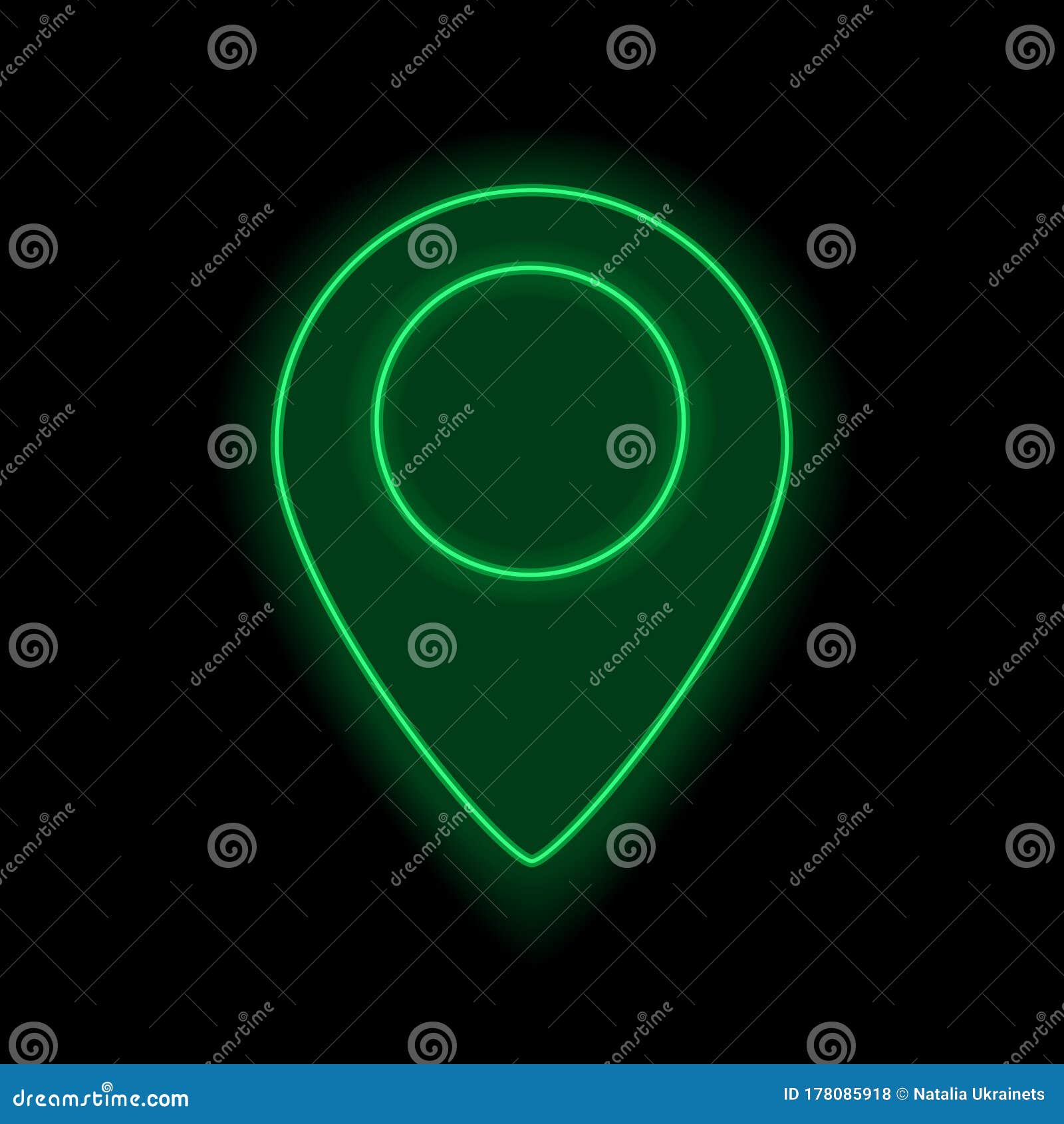 Green neon sign stock vector. Illustration of info, graphic - 178085918