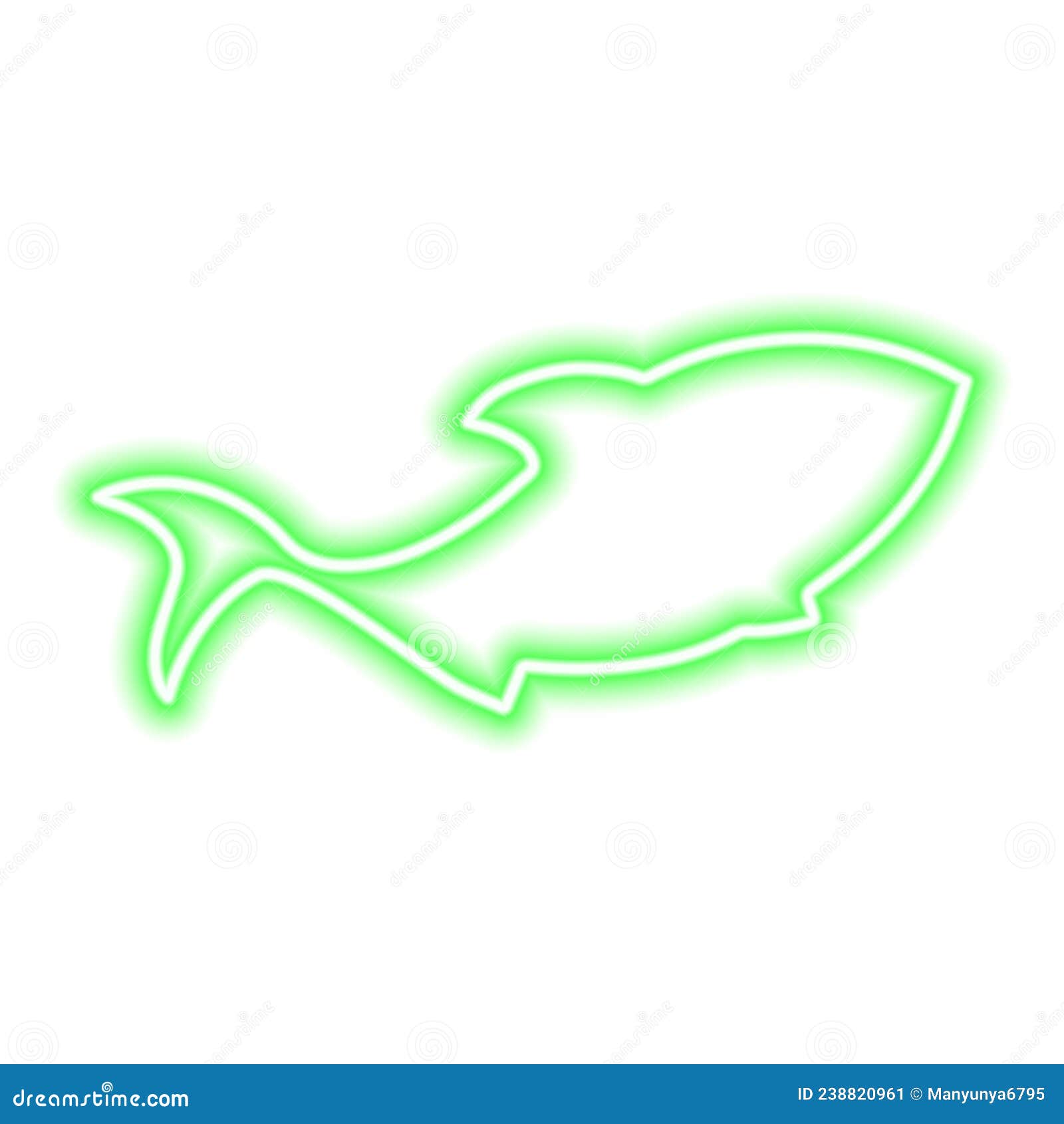 Green Neon Sign of Shark. Isolated Illustration Stock Vector ...