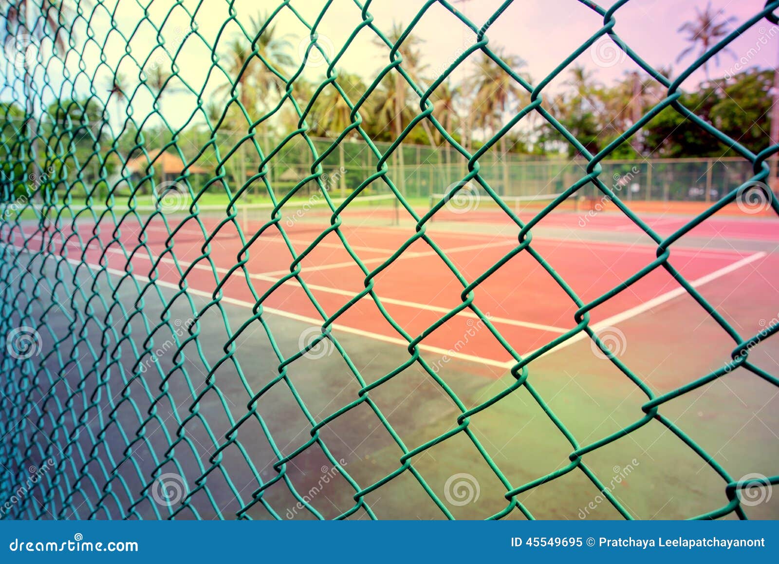 Green Net in Front of Tennis Court Stock Image - Image of game ...