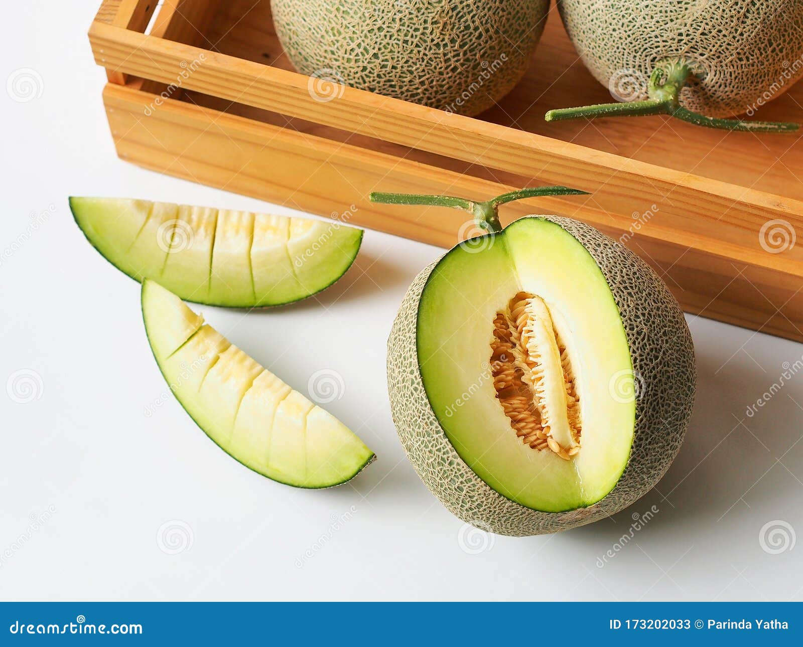 Green Net Melon Fruit Sliced. Stock Image - Image of cantaloupe ...