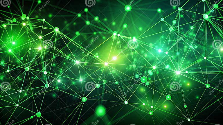 Green Network Node Connections Abstract Stock Illustration ...