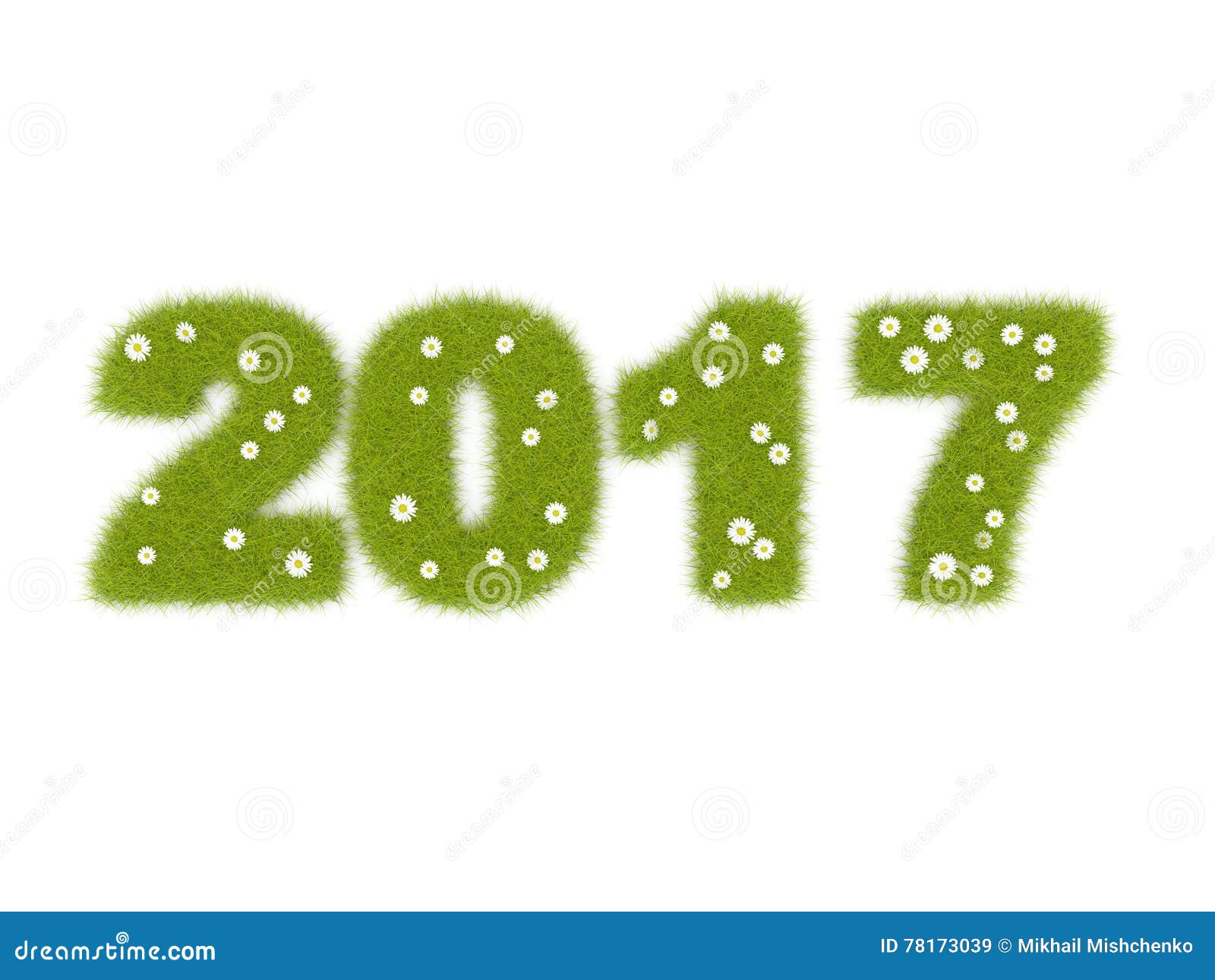 Green 2017 New Year Sign on White Stock Illustration - Illustration of ...