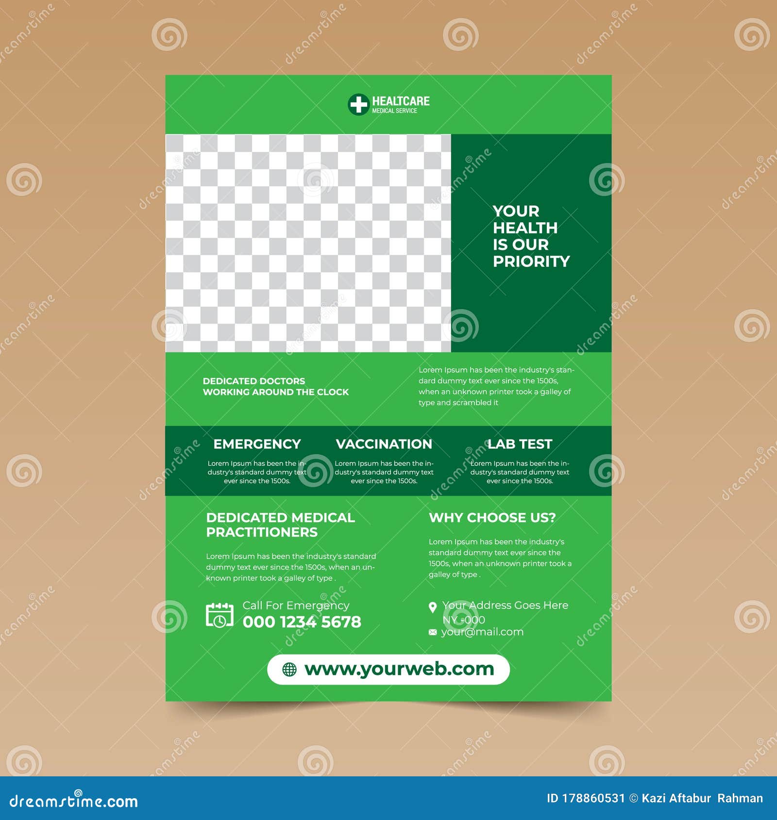 Green Nice Flyer Design Template Stock Vector - Illustration of ...