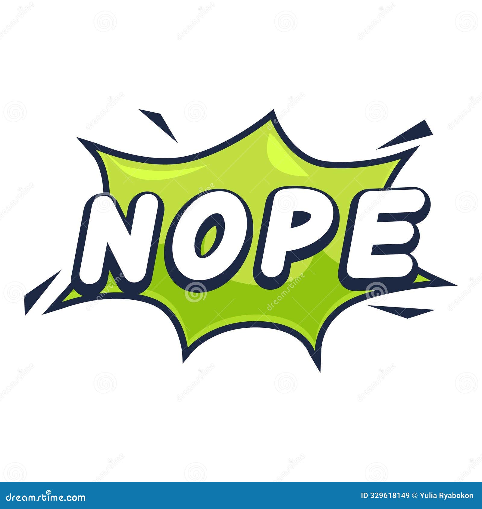 Green Nope Comic Speech Bubble Expressing Rejection Stock Illustration ...