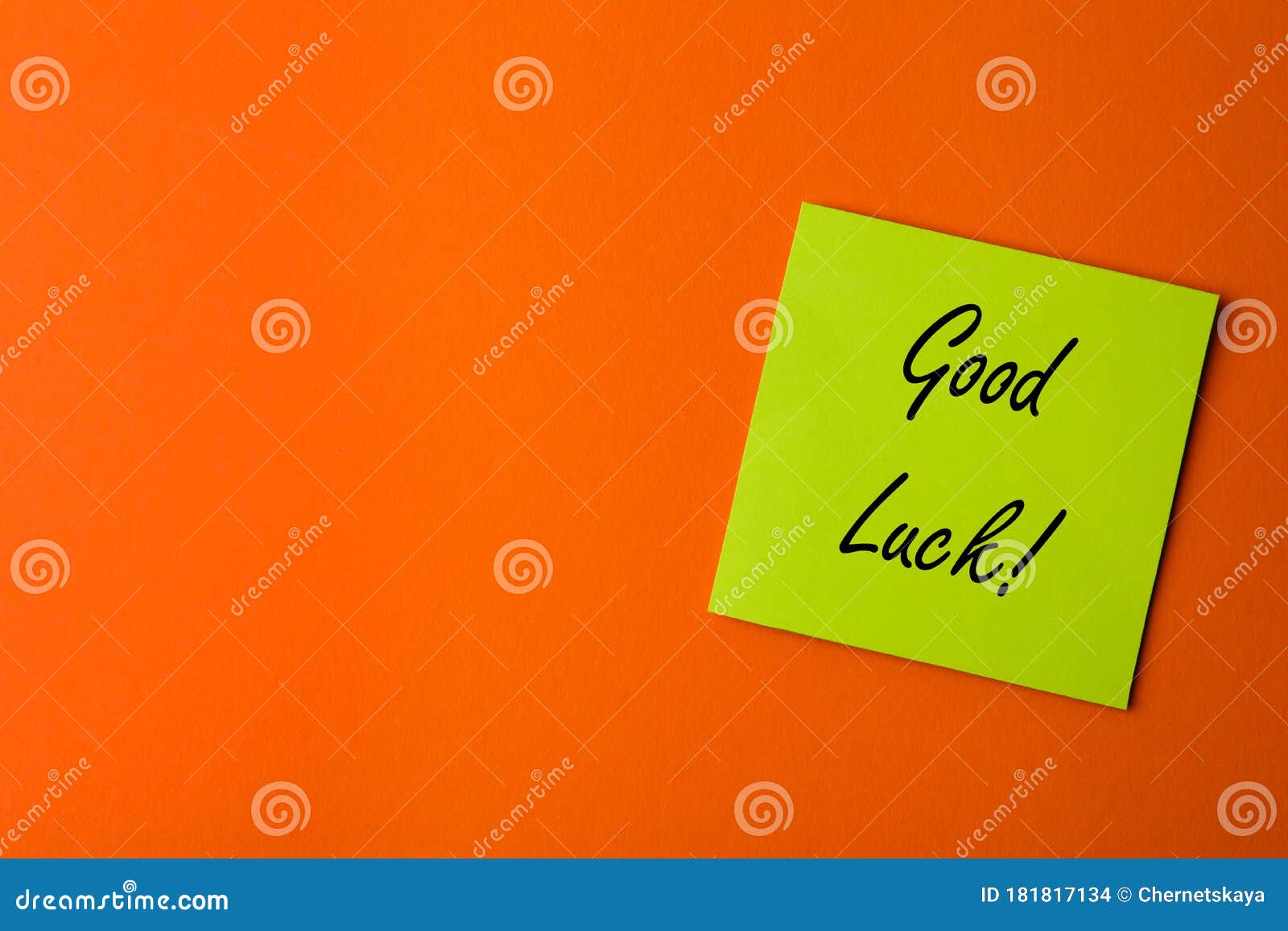 Green Note with Phrase GOOD LUCK on Background, Top View. Space for ...