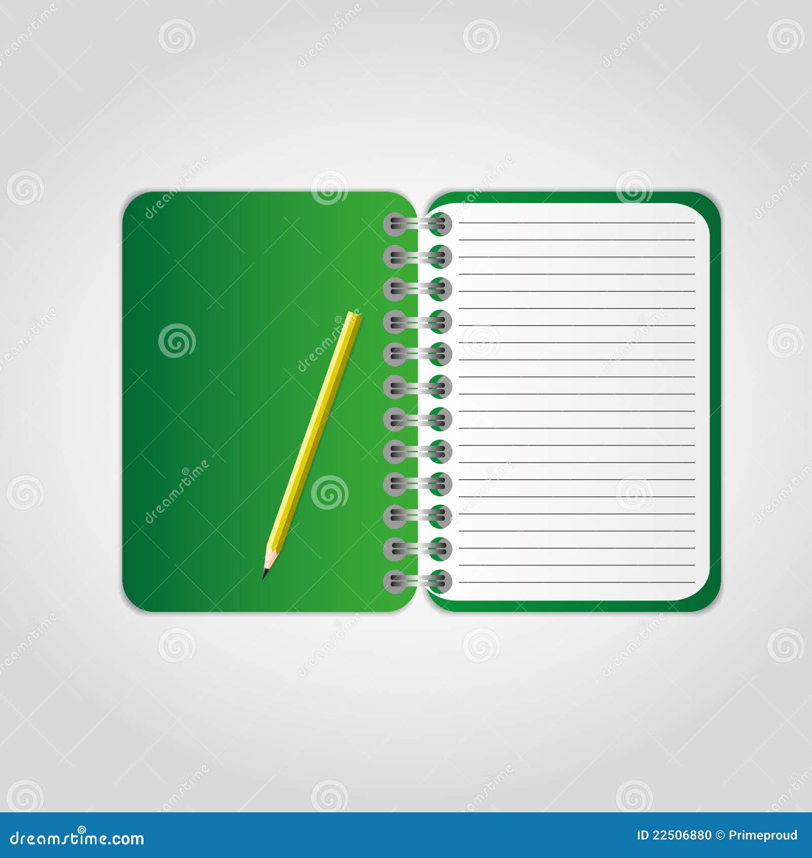 Green notebook stock vector. Illustration of memory, document - 22506880