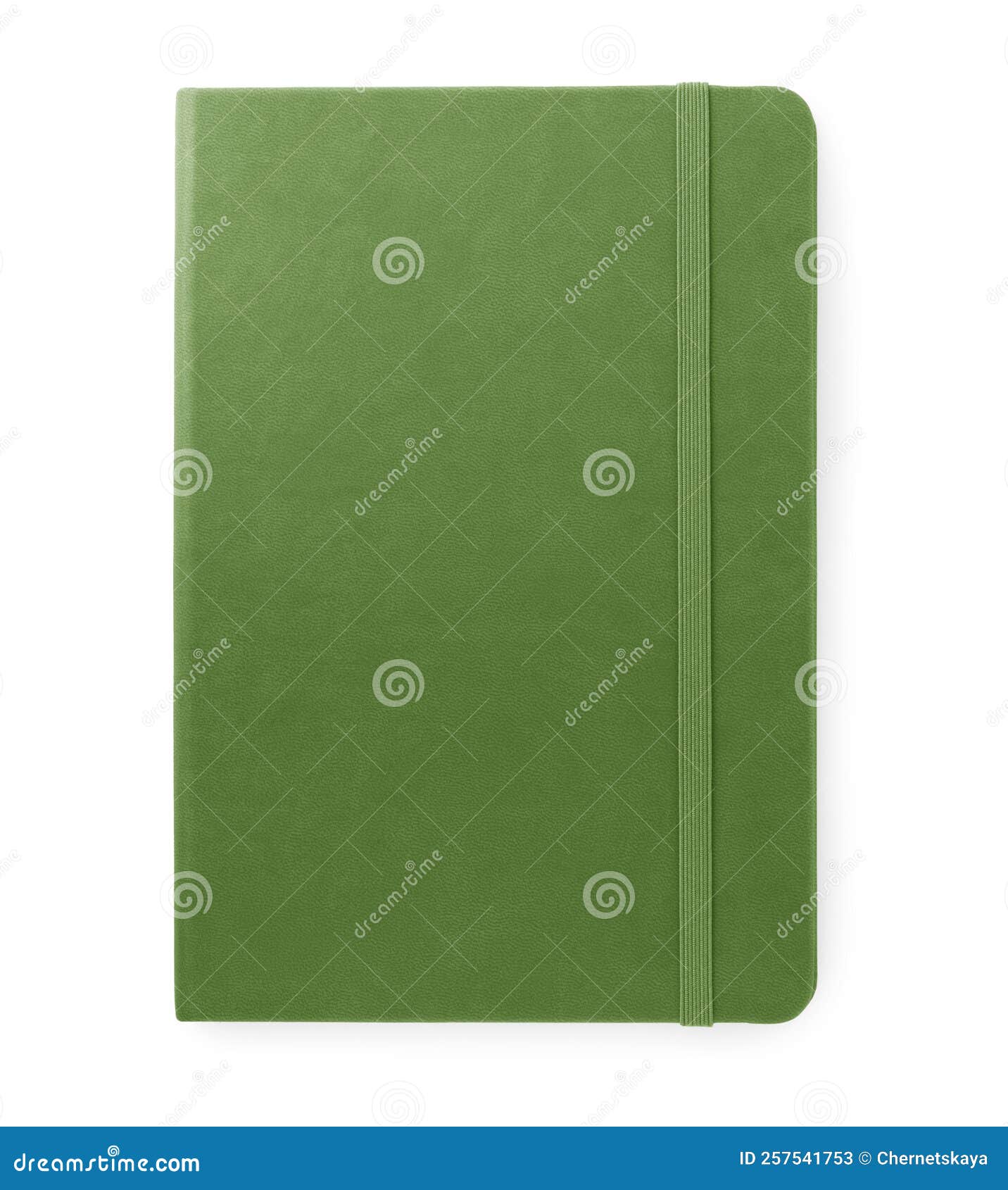 Green Notebook Isolated on White, Top View Stock Image - Image of ...