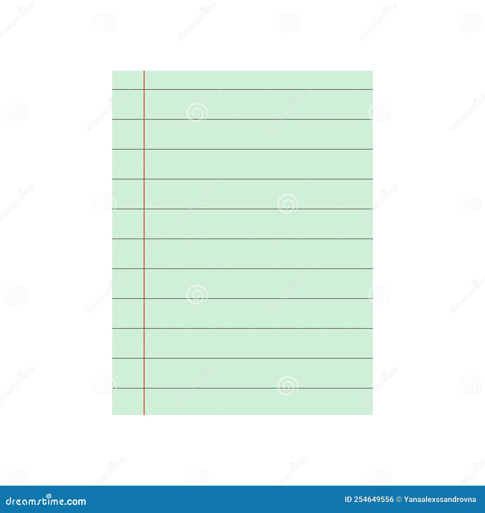 Green Notebook Paper for Your Text. Blank Pages of Notebook with ...