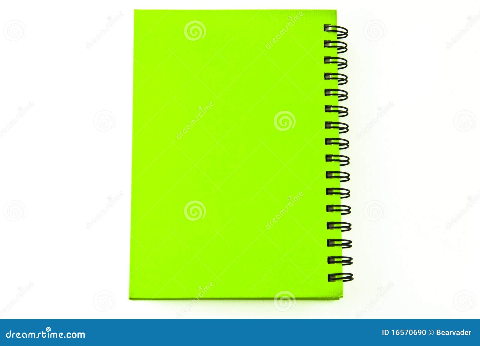 Green notebook on white. stock illustration. Illustration of close ...