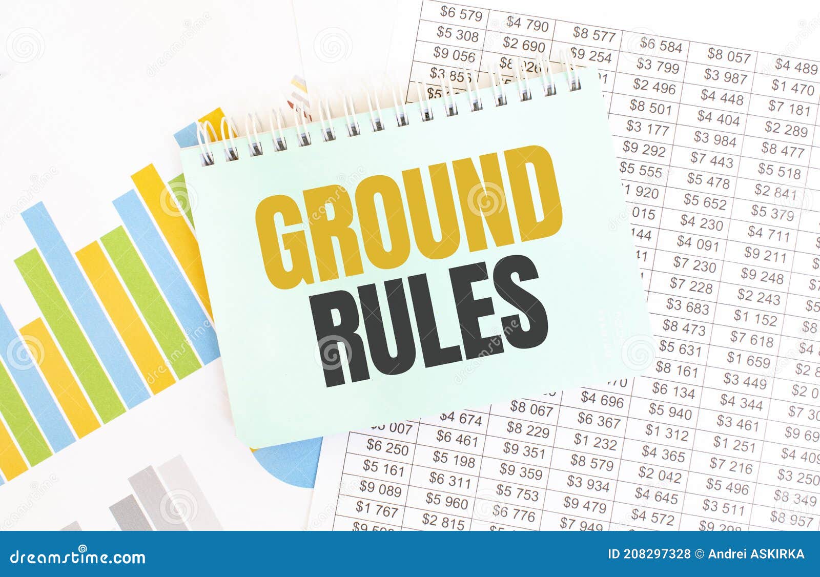 Green Notepad on GROUND RULES. Text Be Authentic Stock Photo - Image of ...