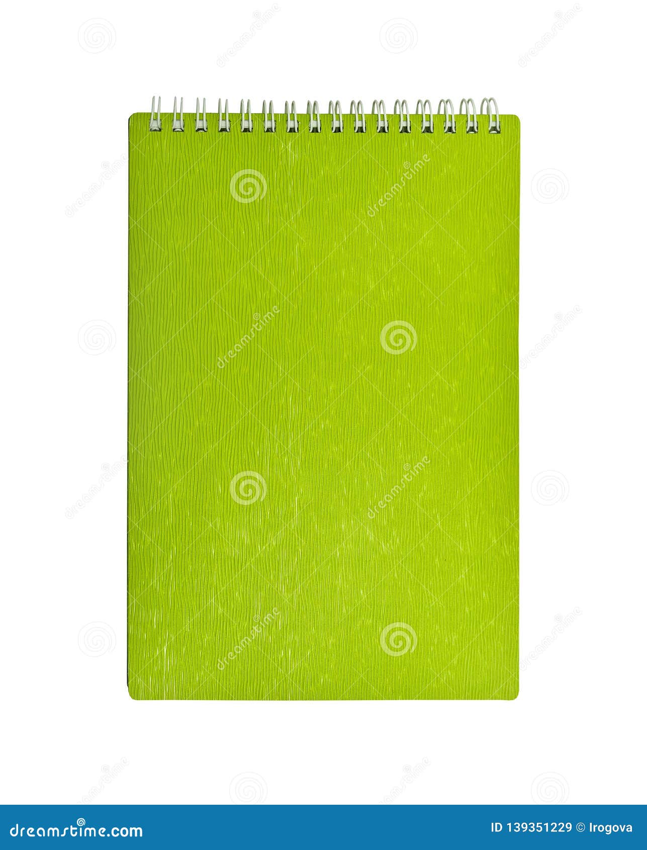 Green Notepad with Spring Isolated Stock Image - Image of entries ...