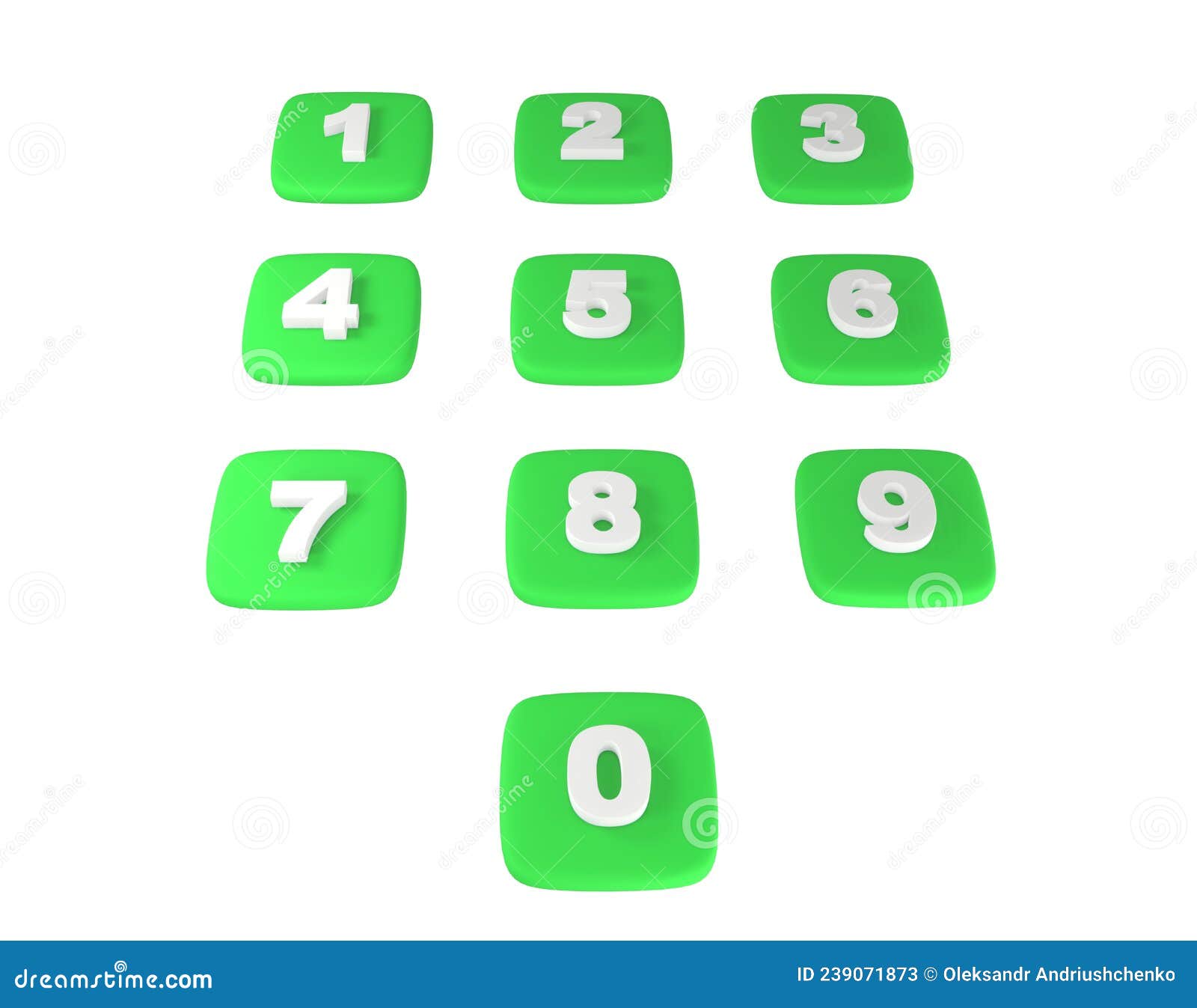 3d Visualization Digital Panel for Dialing Numbers from 1 To 9. Phone ...