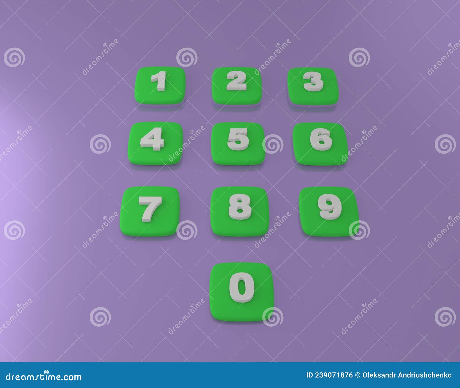 3d Visualization Digital Panel for Dialing Numbers from 1 To 9. Phone ...