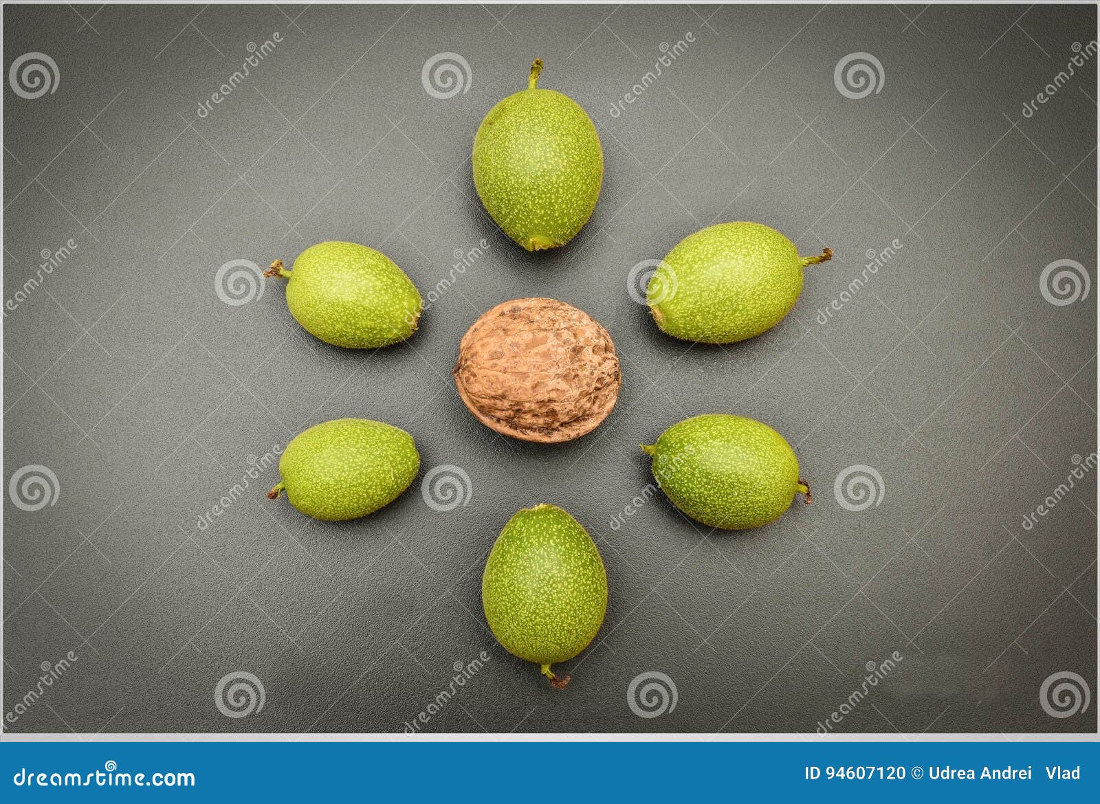 Green Nuts Arranged in a Circle Stock Photo - Image of flour, easter ...