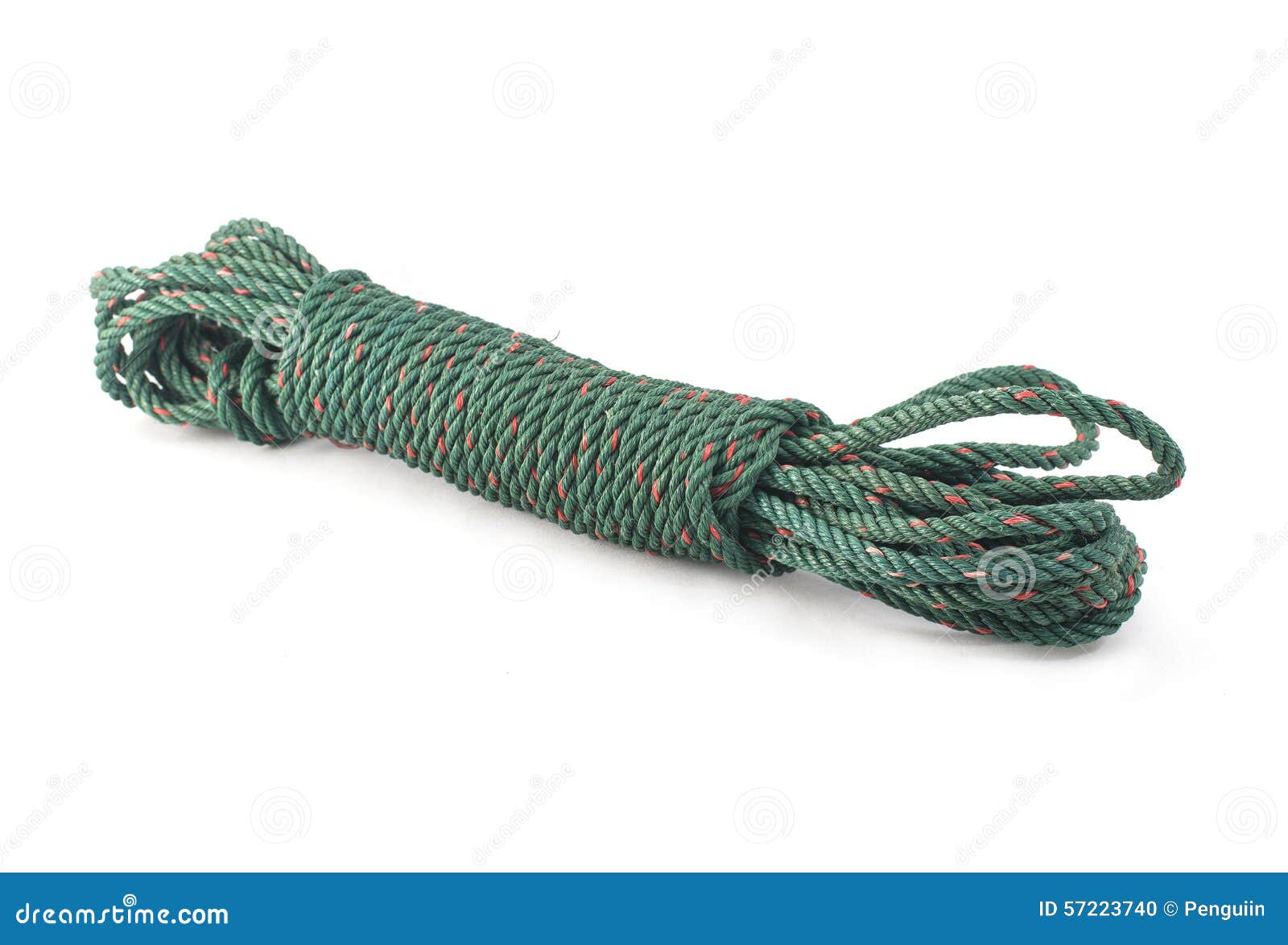 Green Nylon Rope Isolated on White Stock Photo - Image of equipment ...