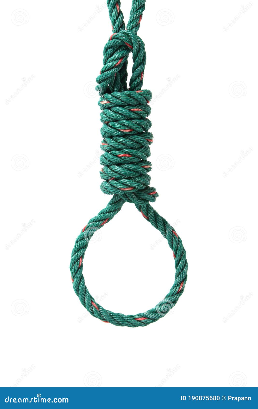 Green Nylon Rope Tied the Knot Stock Photo - Image of fastening, knot ...