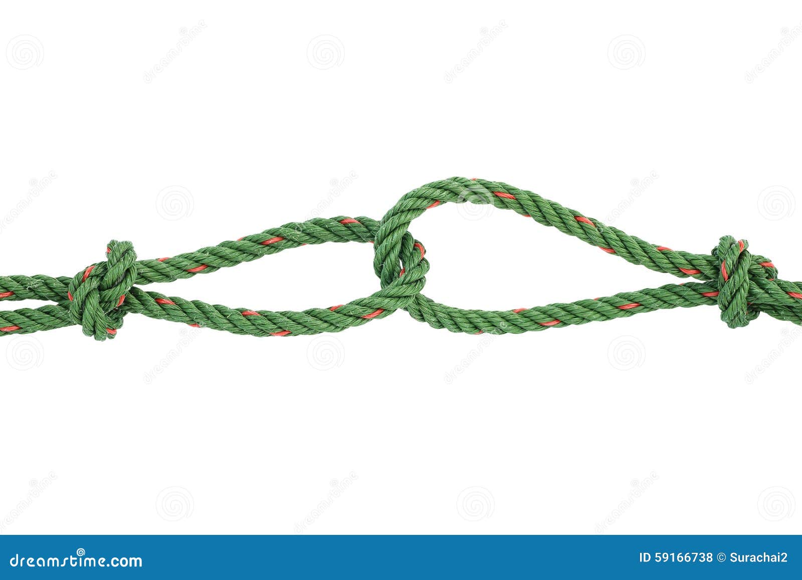 Green Nylon Rope Tied the Knot Stock Photo - Image of spiral ...
