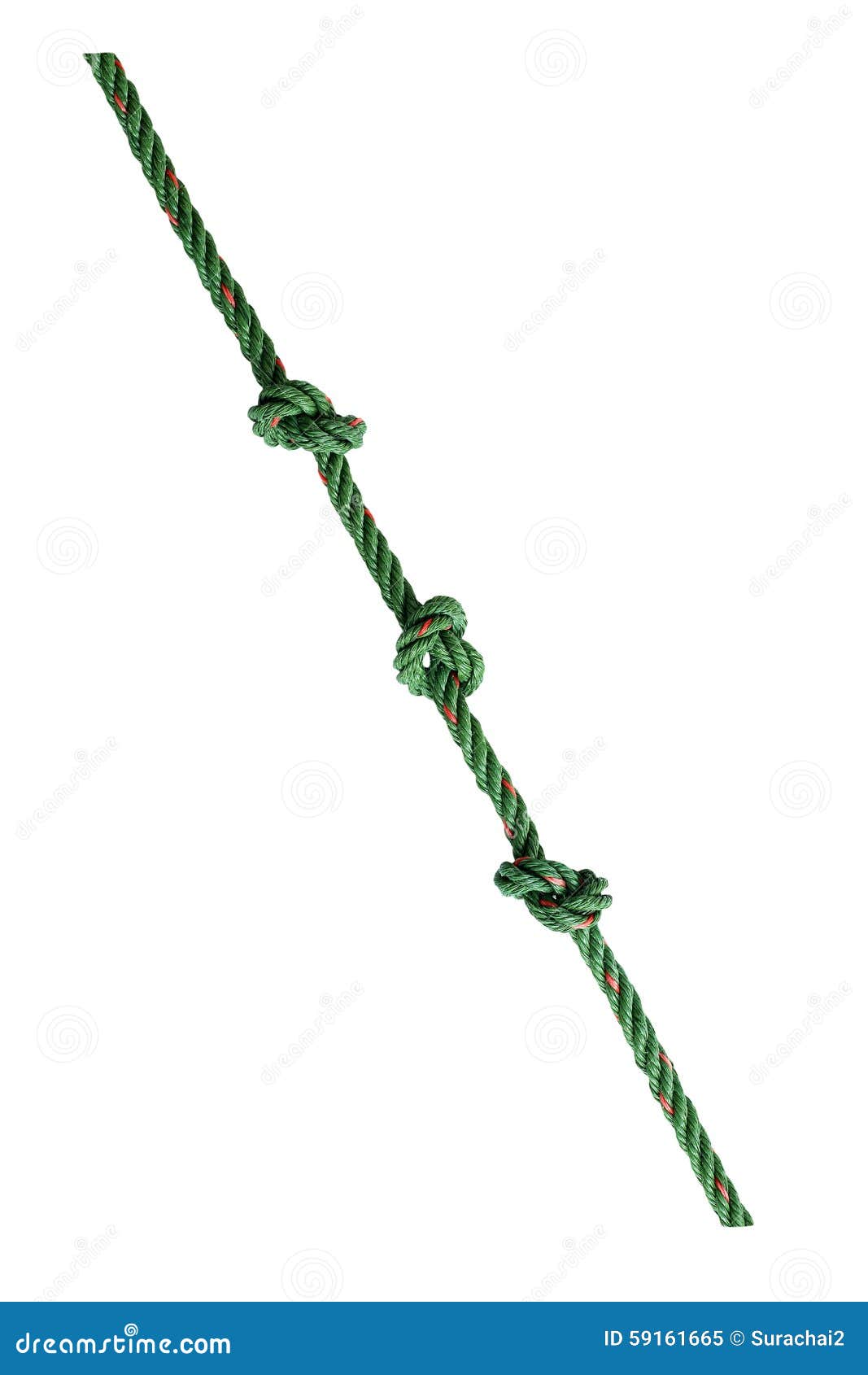 Green Nylon Rope Tied the Knot Stock Image - Image of safety, fastening ...